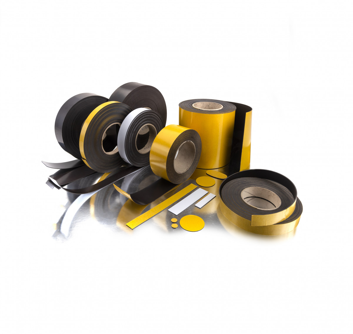 Ruban magnétique adhésif caoutchouc flexible